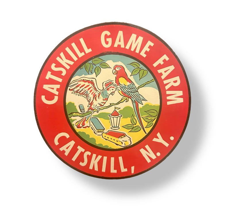 Vintage Catskill Game Farm Decal - Catskill Mountains Memorabilia ...
