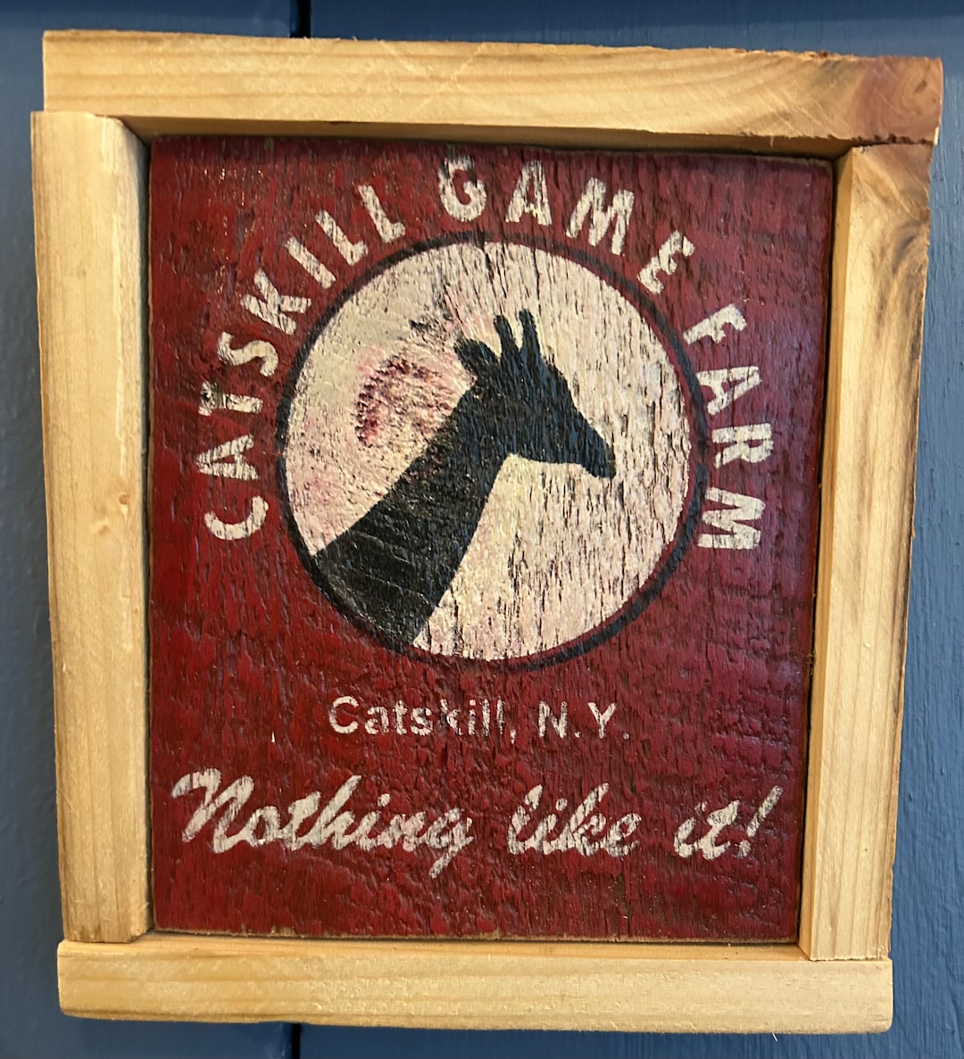 Catskill Game Farm - Catskill NY - Handmade of Vintage Barn Wood Sign ...