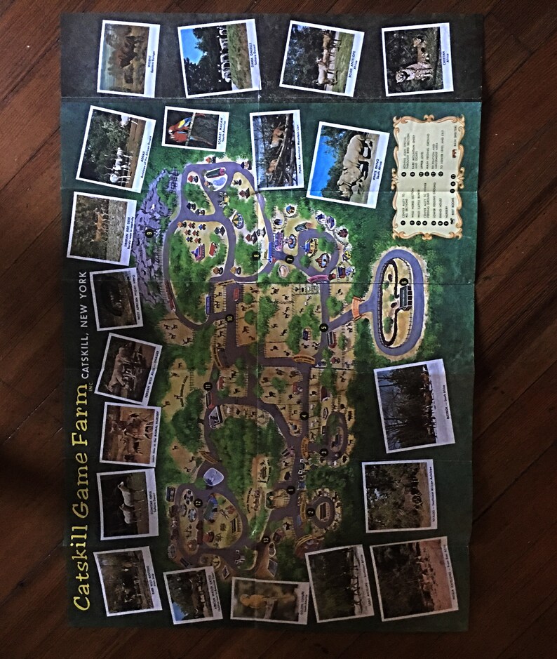 Catskill Game Farm Vintage Foldout Map and Brochure Catskill Mountains ...