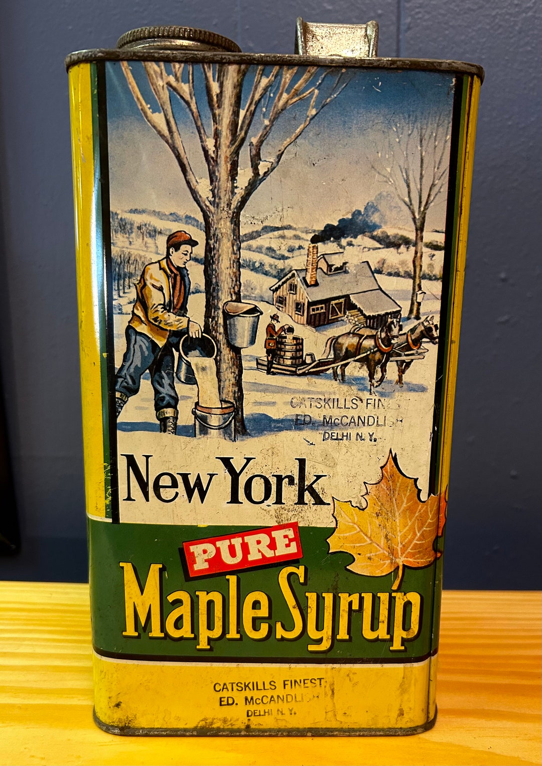 Vintage New York Maple Syrup Tin - One Gallons (empty) - Ed Mccandlish ...
