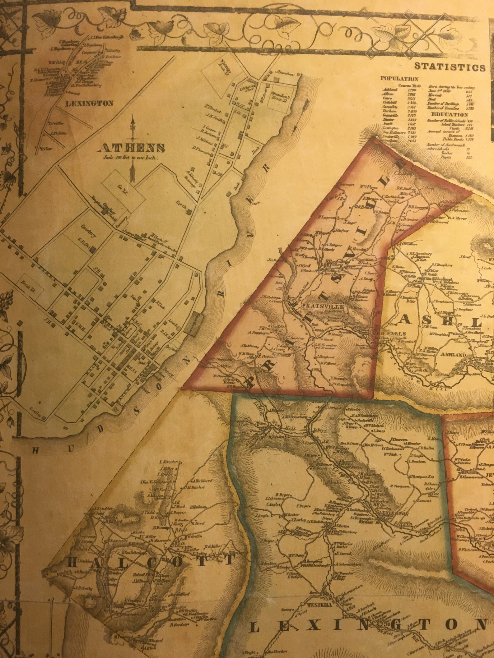 Greene County New York Wall Map - Reprint of 1856 Map 24 X 34 - Quality ...