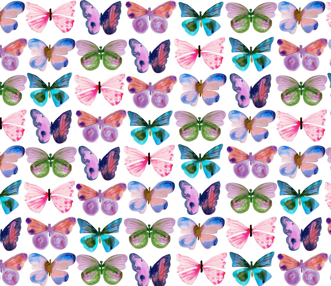 Butterfly Wrapping Paper Sheets Watercolour Butterflies T Etsy Canada