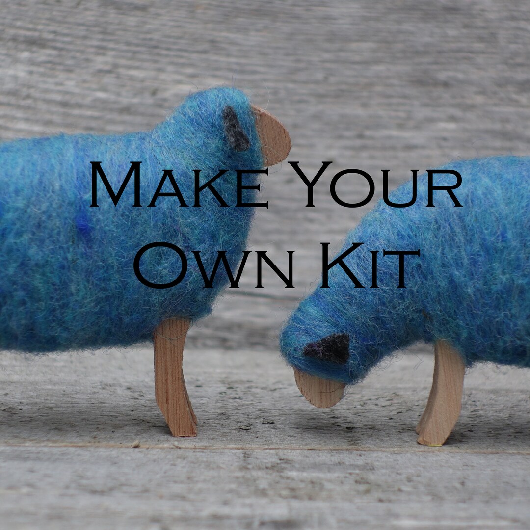 KIT - Needle Felting – Blue Wool Sheep, DIY Craft (3" Tall) - Etsy