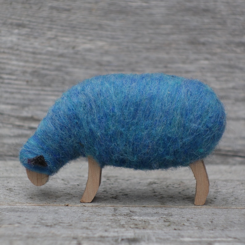 KIT - Needle Felting – Blue Wool Sheep, DIY Craft (3" Tall) - Etsy