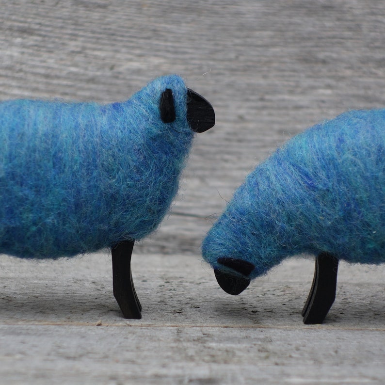 KIT - Needle Felting – Blue Wool Sheep, DIY Craft (3" Tall) - Etsy