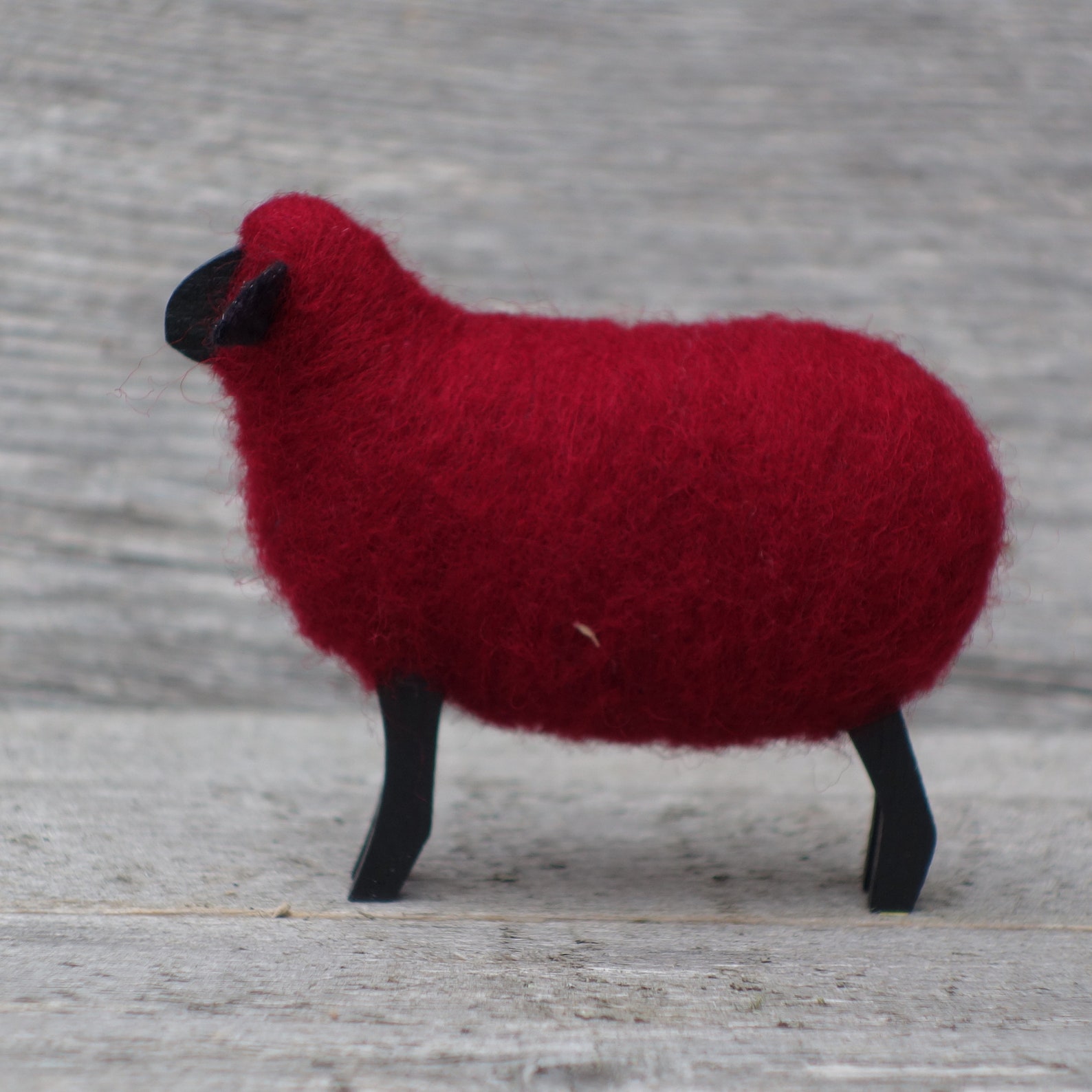 Red & Pinks Standing Sheep Painted Body ornament Wool Needle Felted ...