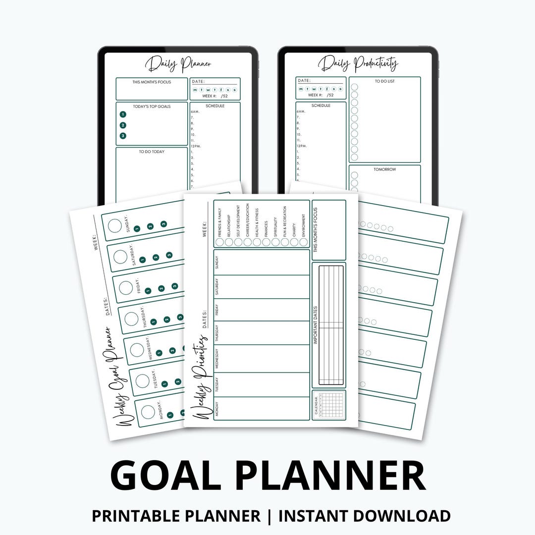 Printable Goal Planner, Goal Setting Planner, Daily Goal Planner, Goal ...