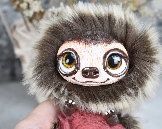 Sloth Toy, Ooak Handmade, Little Sloth, Fantasy Creature, Fantasy ...