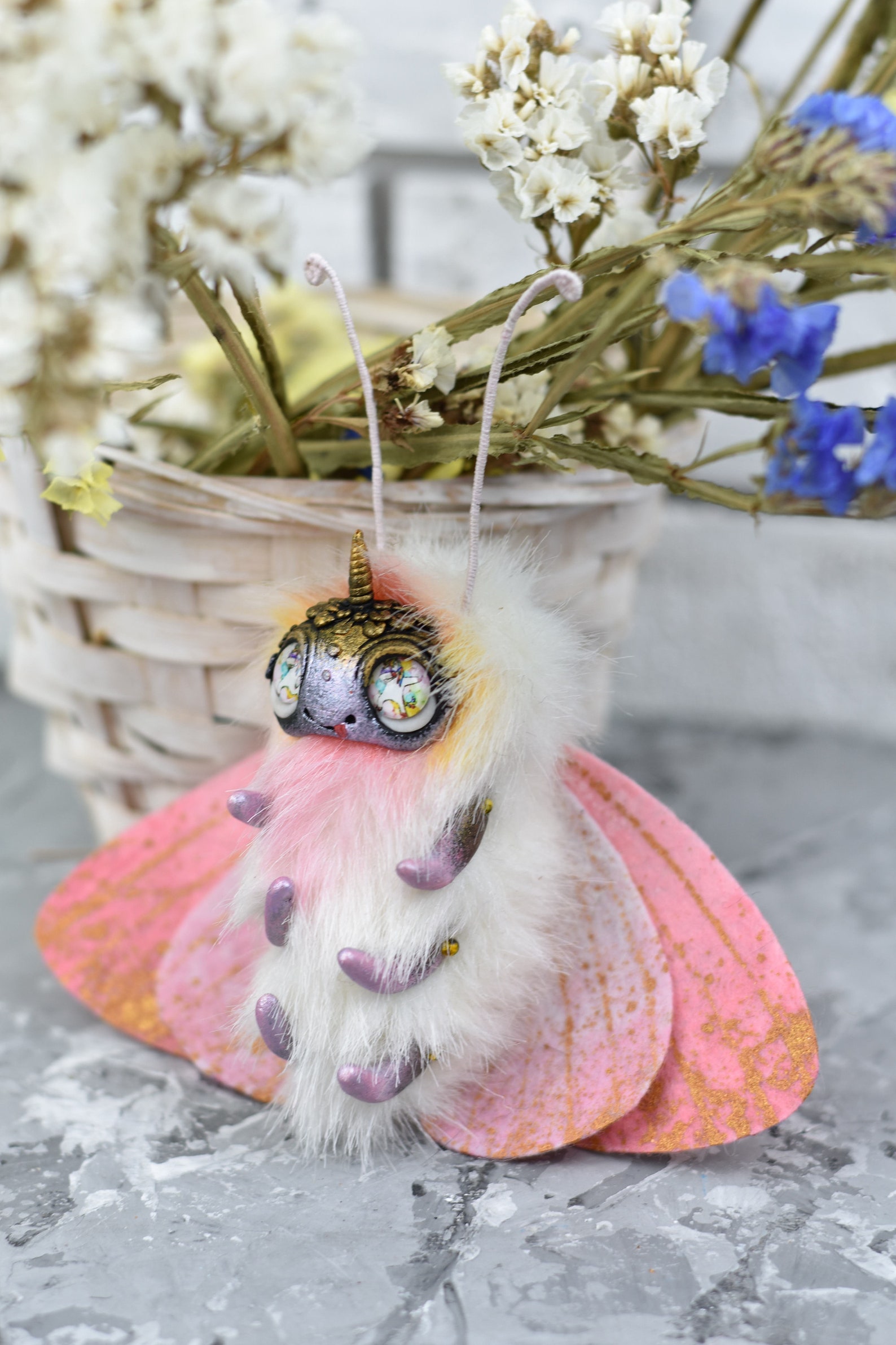 Moth Ooak Toy Fantasy Moth Toy Plush Bug Collectible Sculpture | Etsy