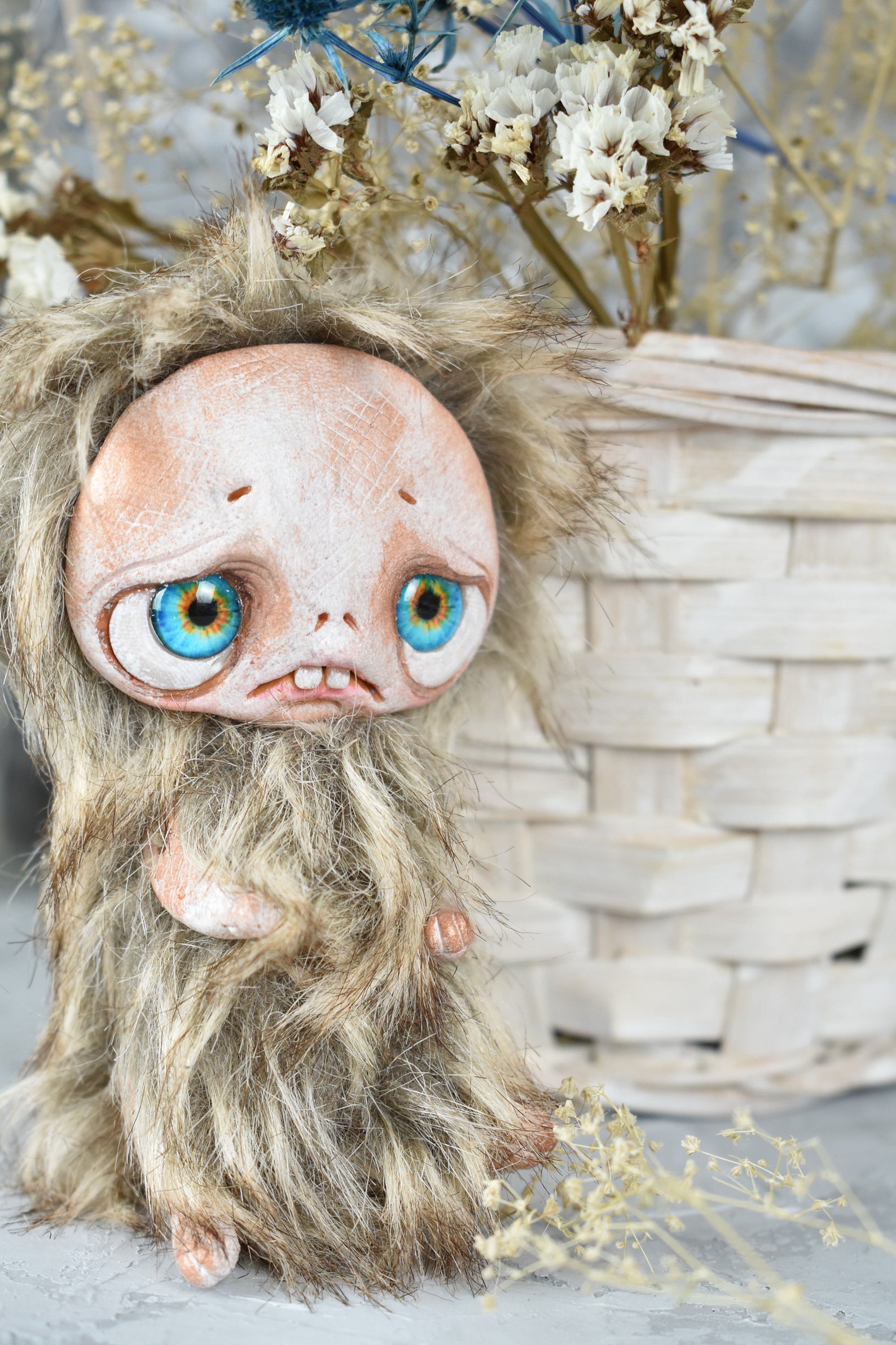Monster Brown, Fantasy Doll, Monster Ooak Toy, Monster Plush, Miniature ...