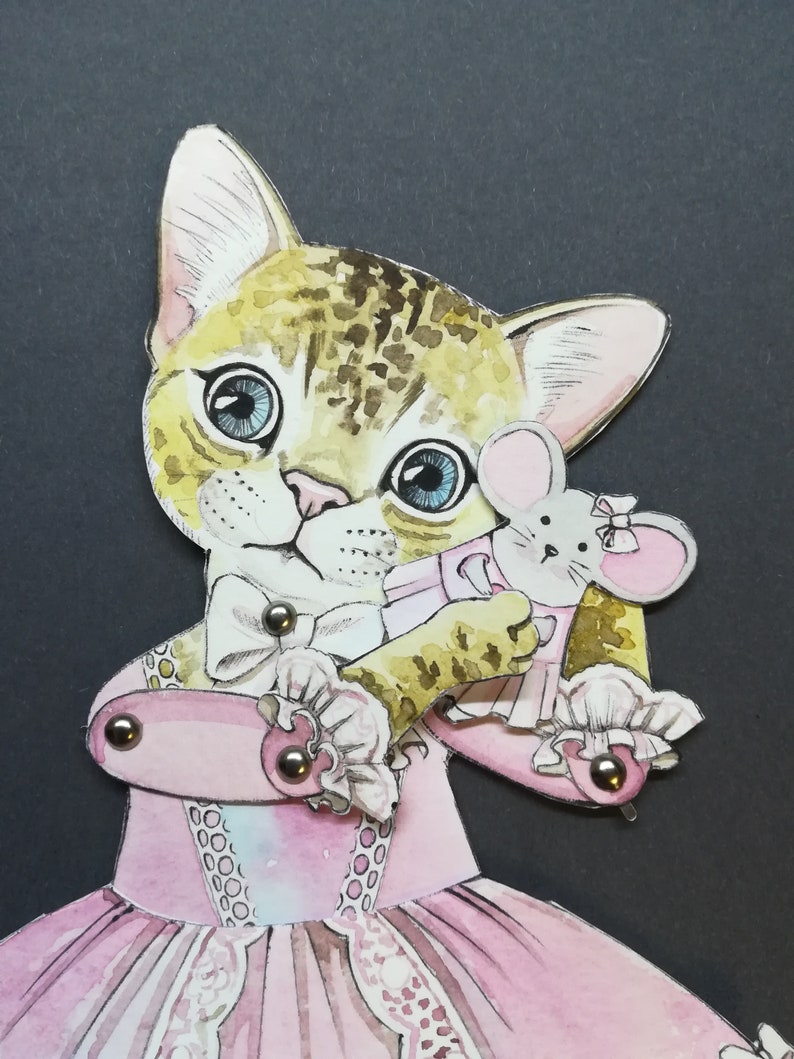 Cat Paper Doll Paper Toys Paper Crafts Paper Dolls - Etsy