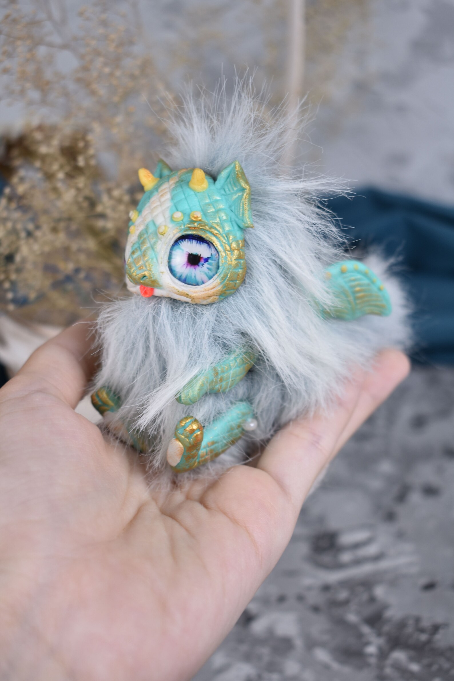 Dragon Doll Blue Dragon Fantasy Creature Fantasy Animal - Etsy
