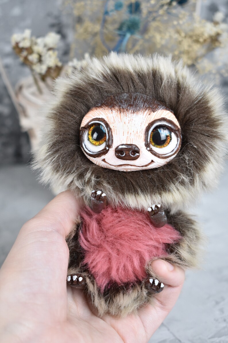 Sloth Toy Ooak Handmade Little Sloth Fantasy Creature - Etsy