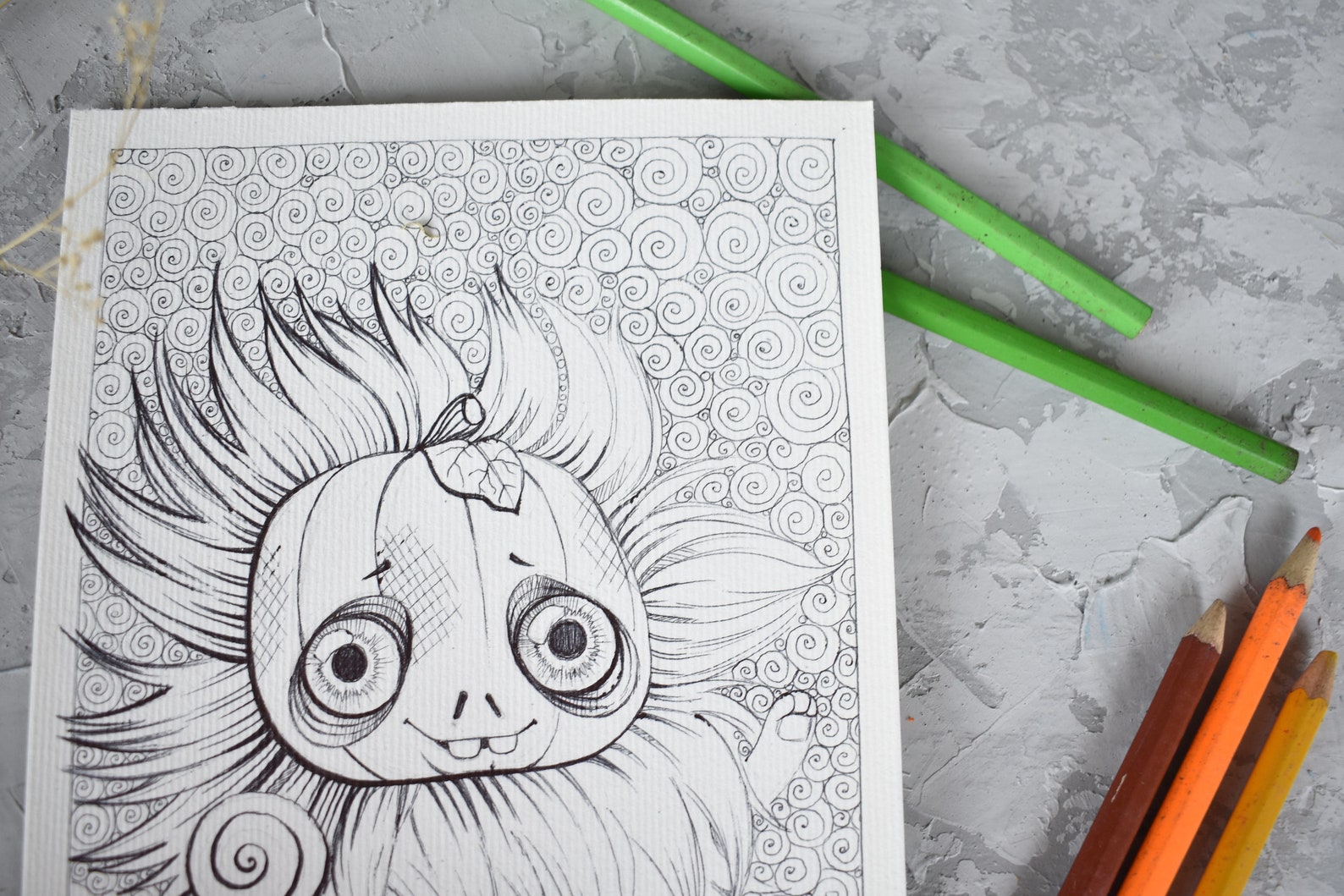 Magical Animal Coloring Pages Pumpkin Art Digital - Etsy