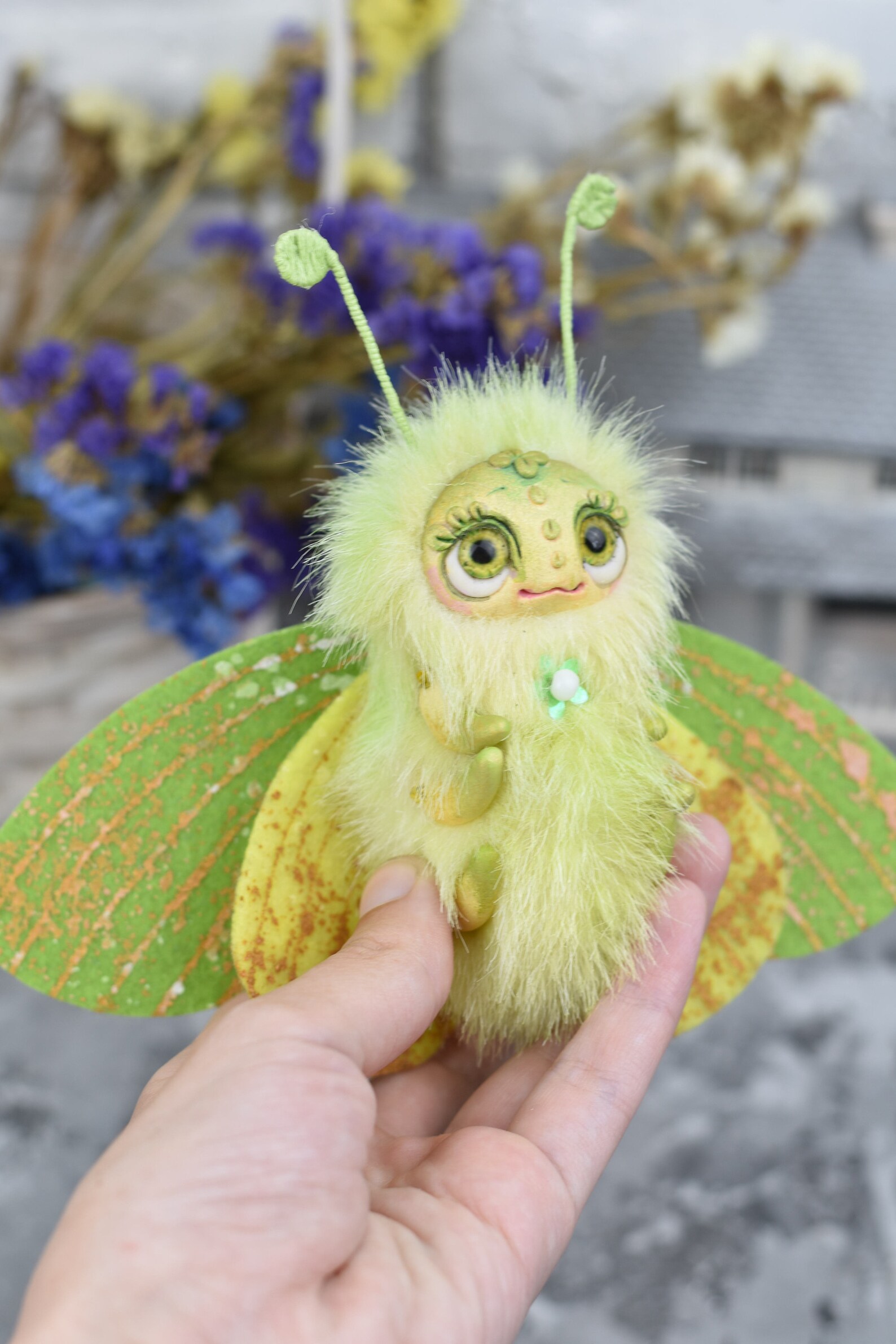 Moth ART fantasy toy moth plush collectible moth | Etsy
