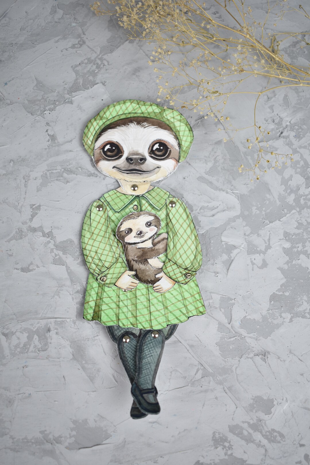 Sloth Gifts, Sloth Ornament, Paper Sloth, Paper Toys, Paper Crafts ...