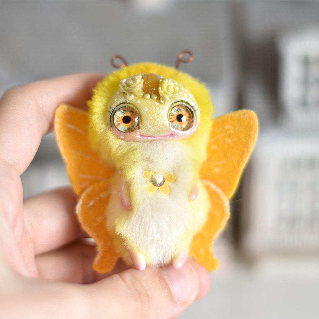 Moth Ooak Toy Miniature Fantasy Plush Bug Collectible Sculpture Art ...