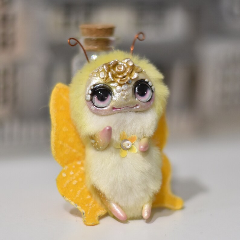 Moth Ooak Toy Miniature Fantasy Plush Bug Collectible - Etsy