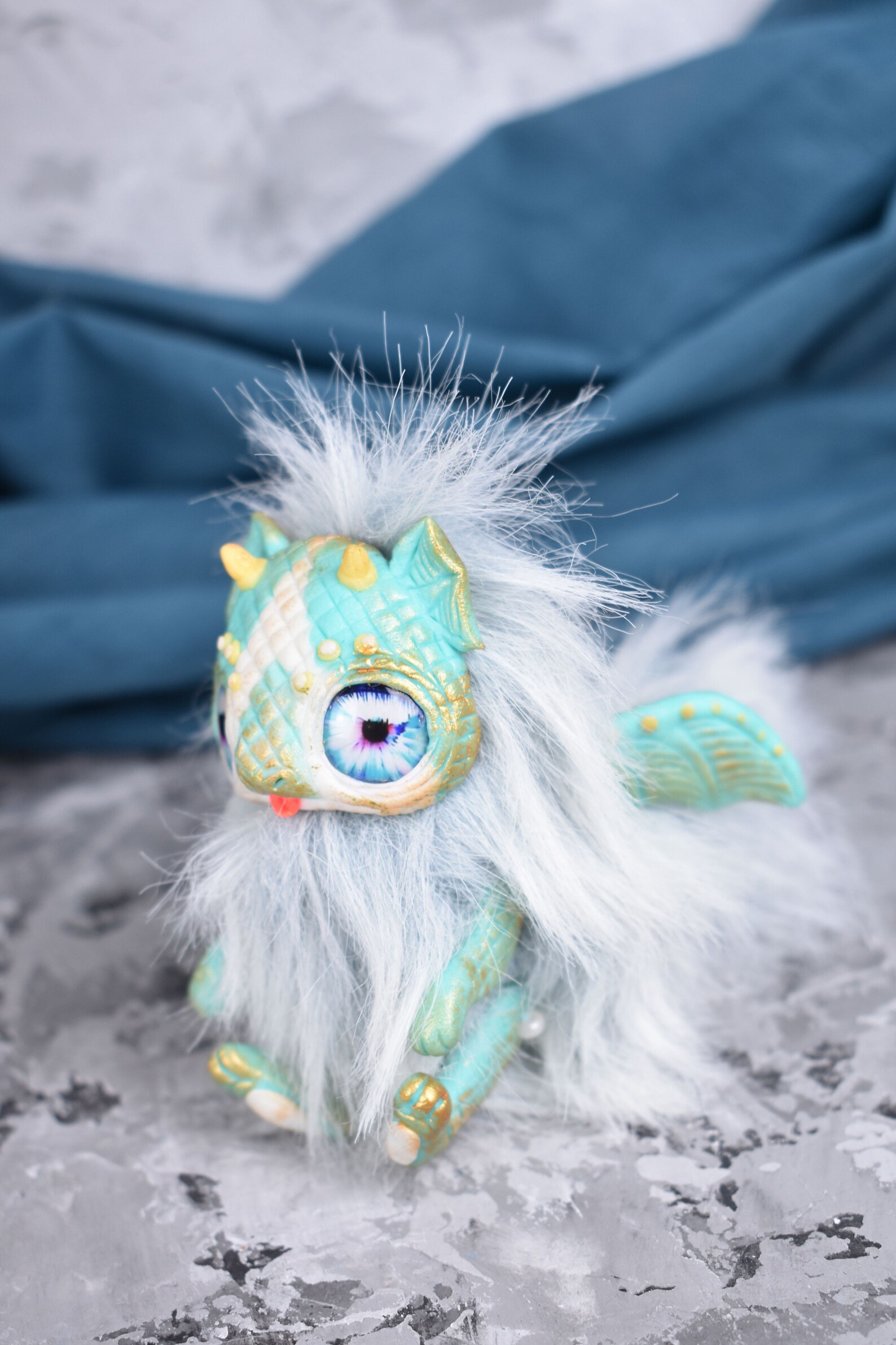 Dragon Doll Blue Dragon Fantasy Creature Fantasy Animal - Etsy