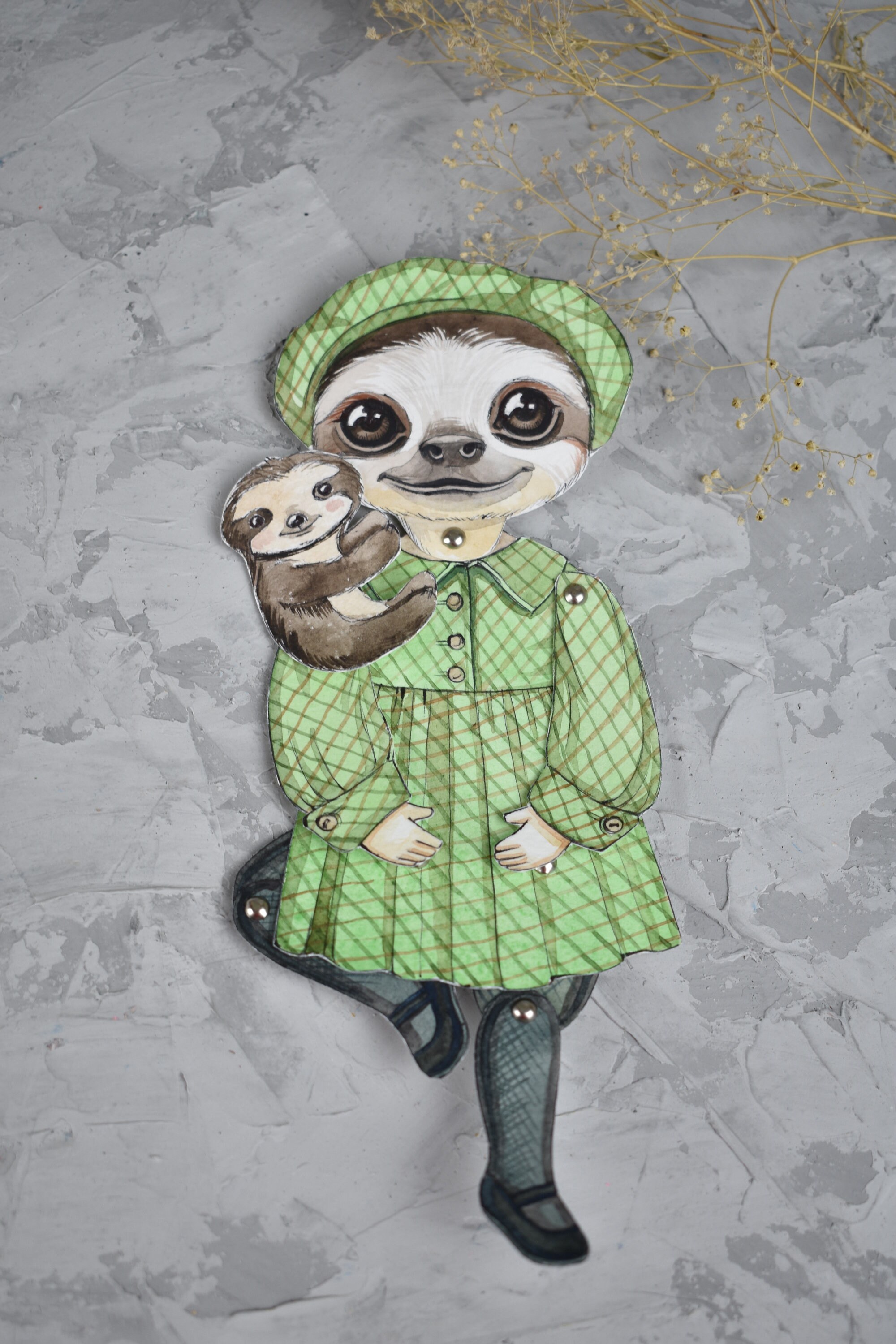 Sloth Gifts Sloth Ornament Paper Sloth Paper Toys Paper | Etsy