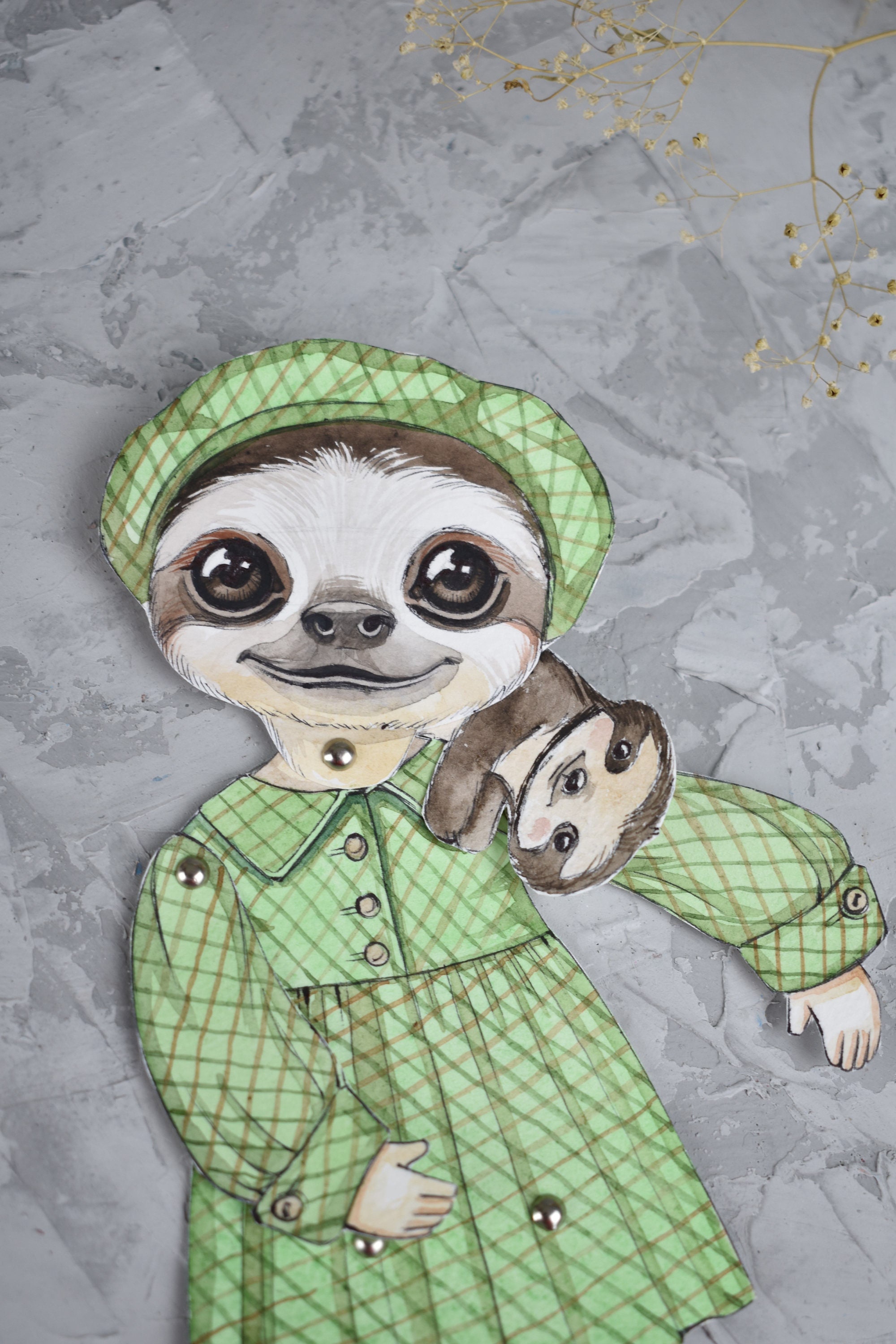 Sloth Gifts Sloth Ornament Paper Sloth Paper Toys Paper - Etsy