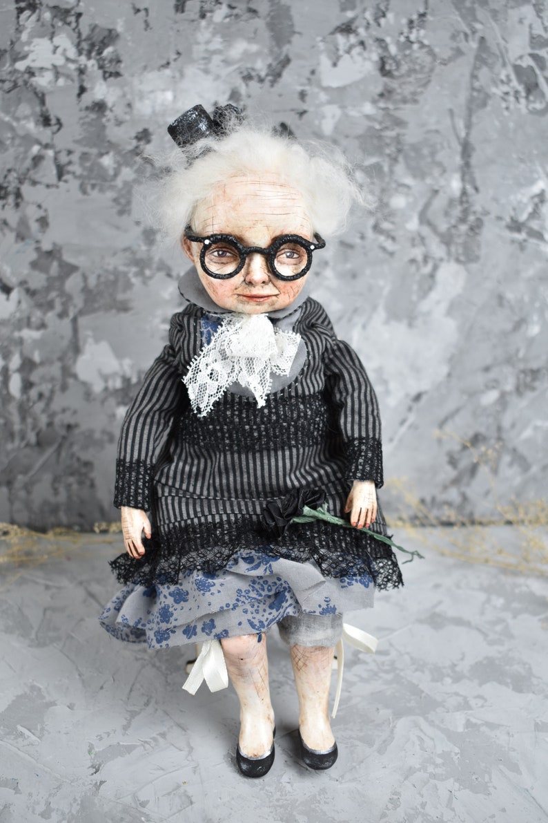 Old Lady OOAK Art Doll Hand Made Sculpture - Etsy