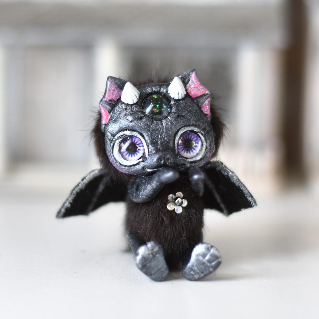 Tiny Dragon Ooak Toy Miniature Plush Fantasy Doll Creature Animal Art ...