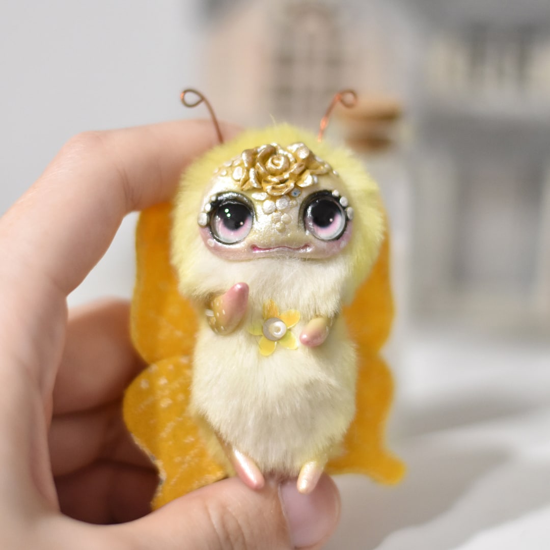 Moth Ooak Toy Miniature Fantasy Plush Bug Collectible Sculpture Art ...