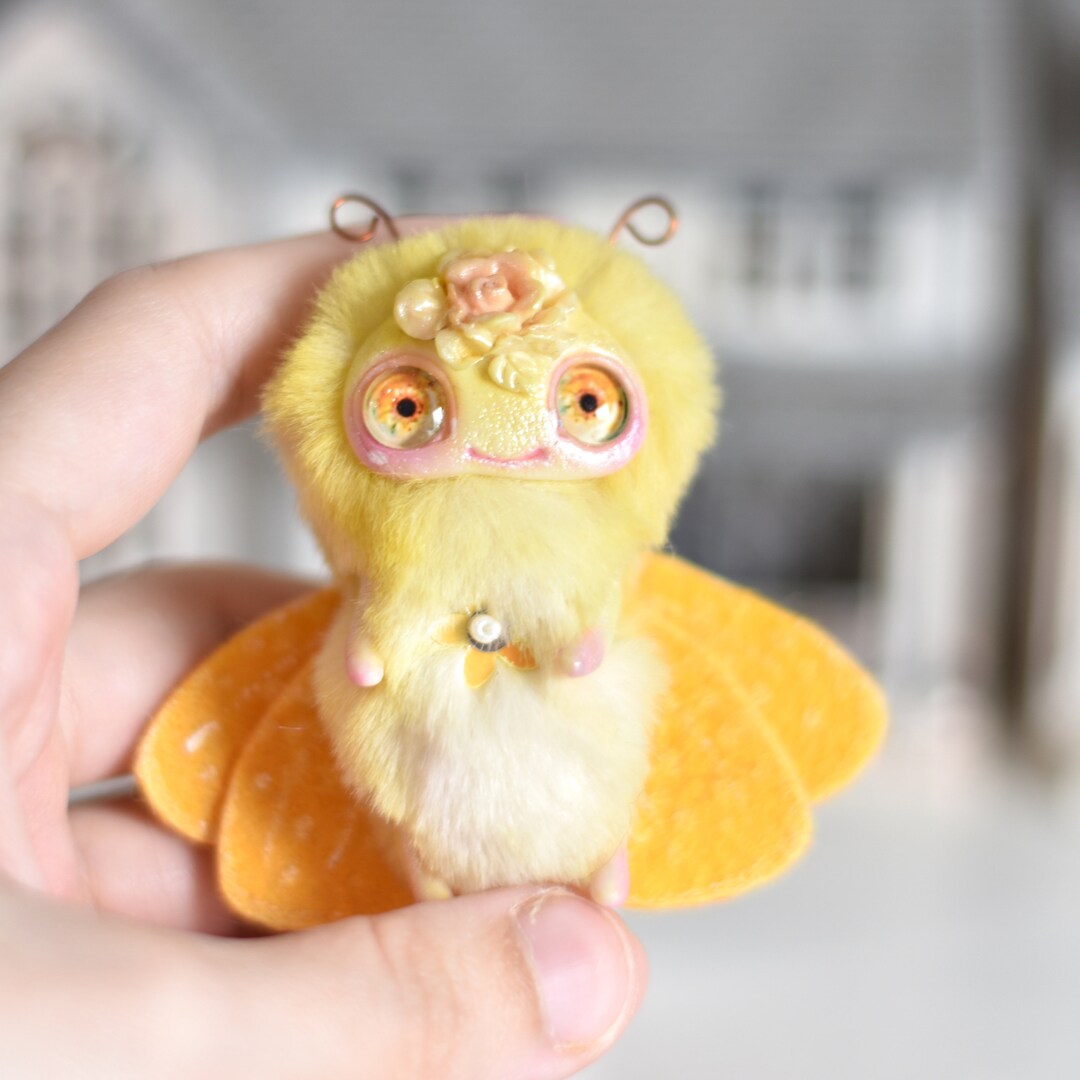 Moth Ooak Toy Miniature Fantasy Plush Bug Collectible Sculpture Art ...