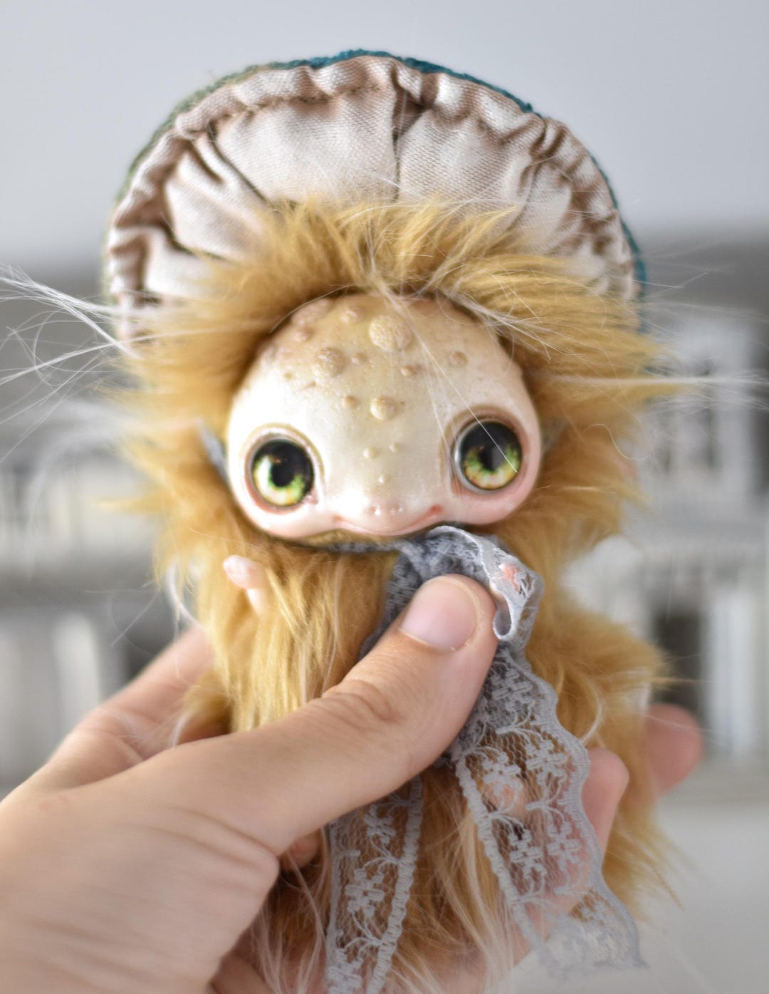 Mushroom Fantasy Creature Ooak Toy Art Doll Plush Magical Toy Sculpture ...