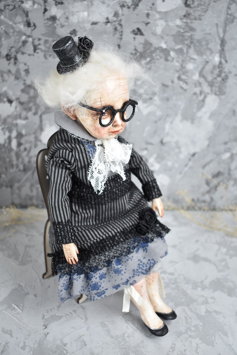 Old Lady OOAK Art Doll Hand Made Sculpture - Etsy