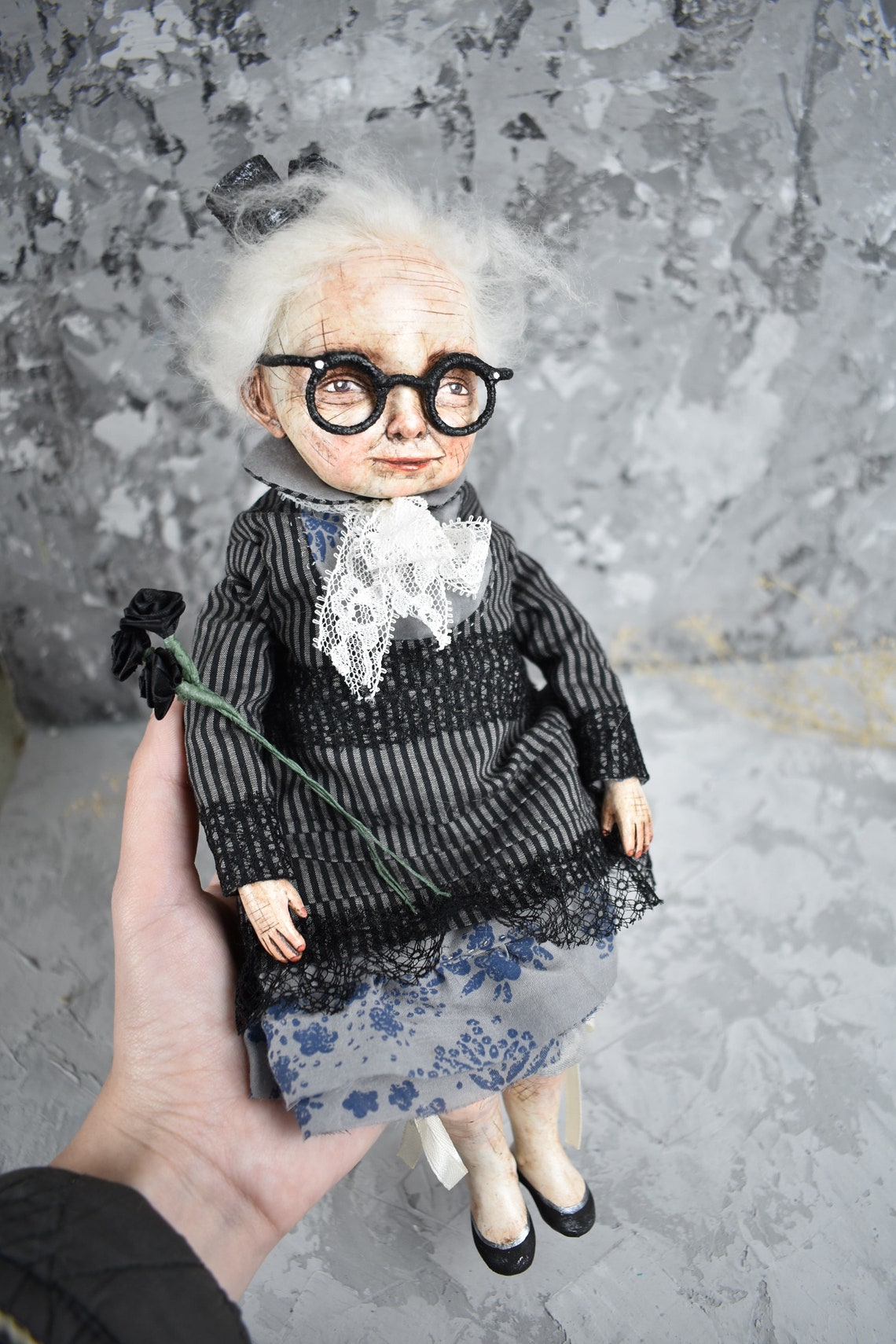Old Lady OOAK Art Doll Hand Made Sculpture - Etsy