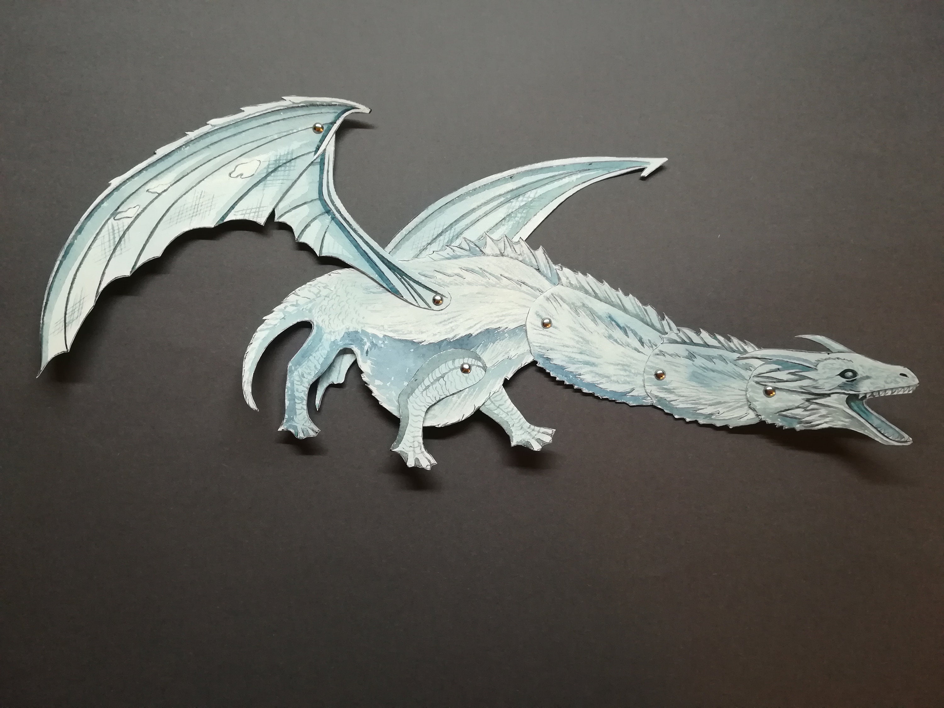 Blue dragon Ice dragons paper doll paper toys paper | Etsy