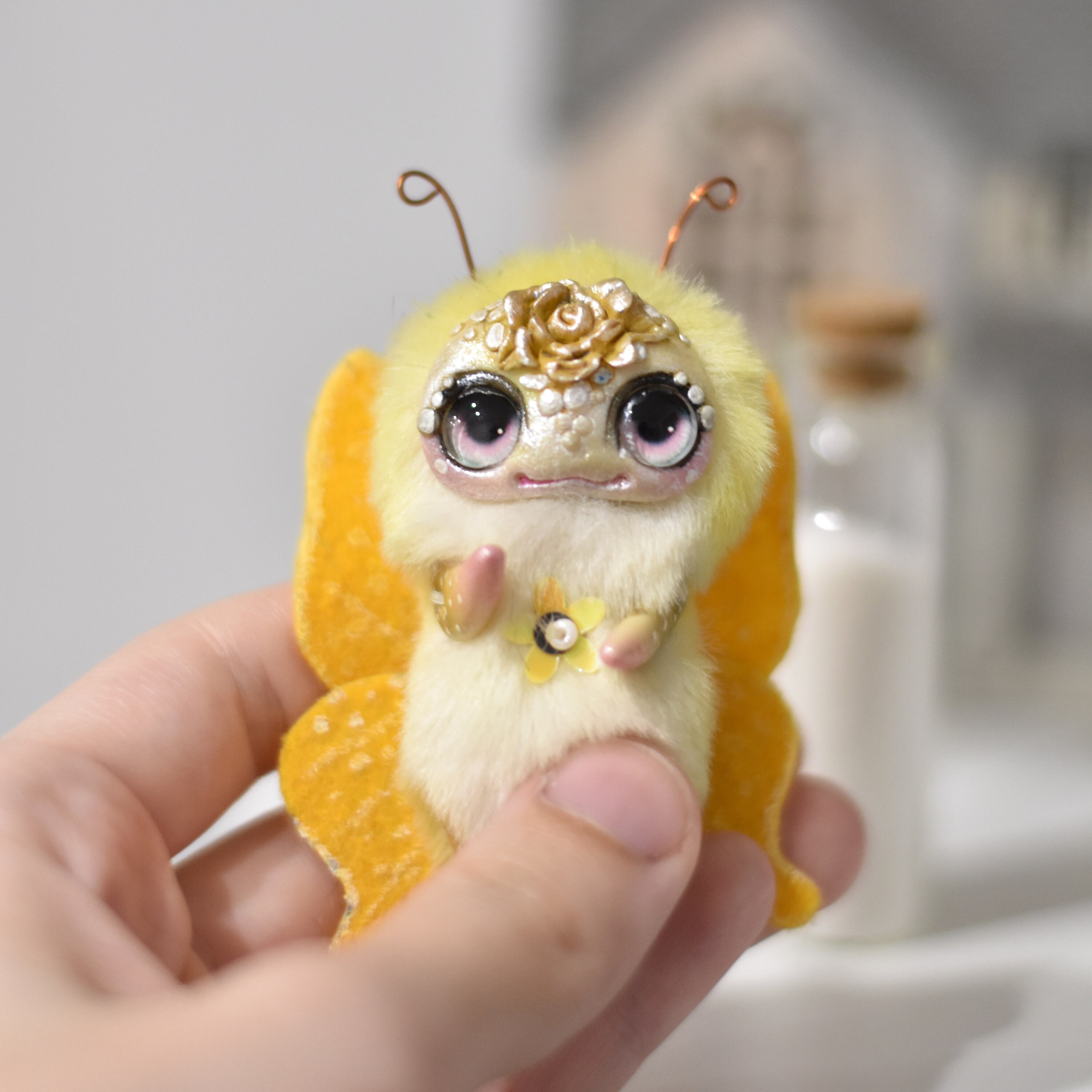 Moth Ooak Toy Miniature Fantasy Plush Bug Collectible - Etsy