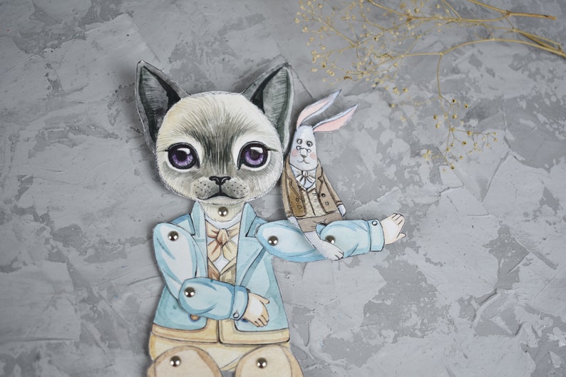 Paper Cat Kitty Toys Fantasy Crafts Paper Dolls Download - Etsy