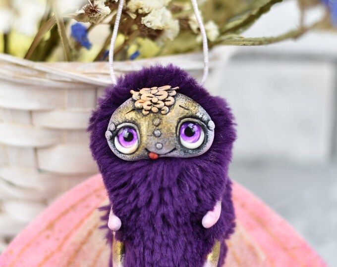 Moth Ooak Toy Fantasy Moth Toy Plush Bug Collectible Sculpture Art Doll ...