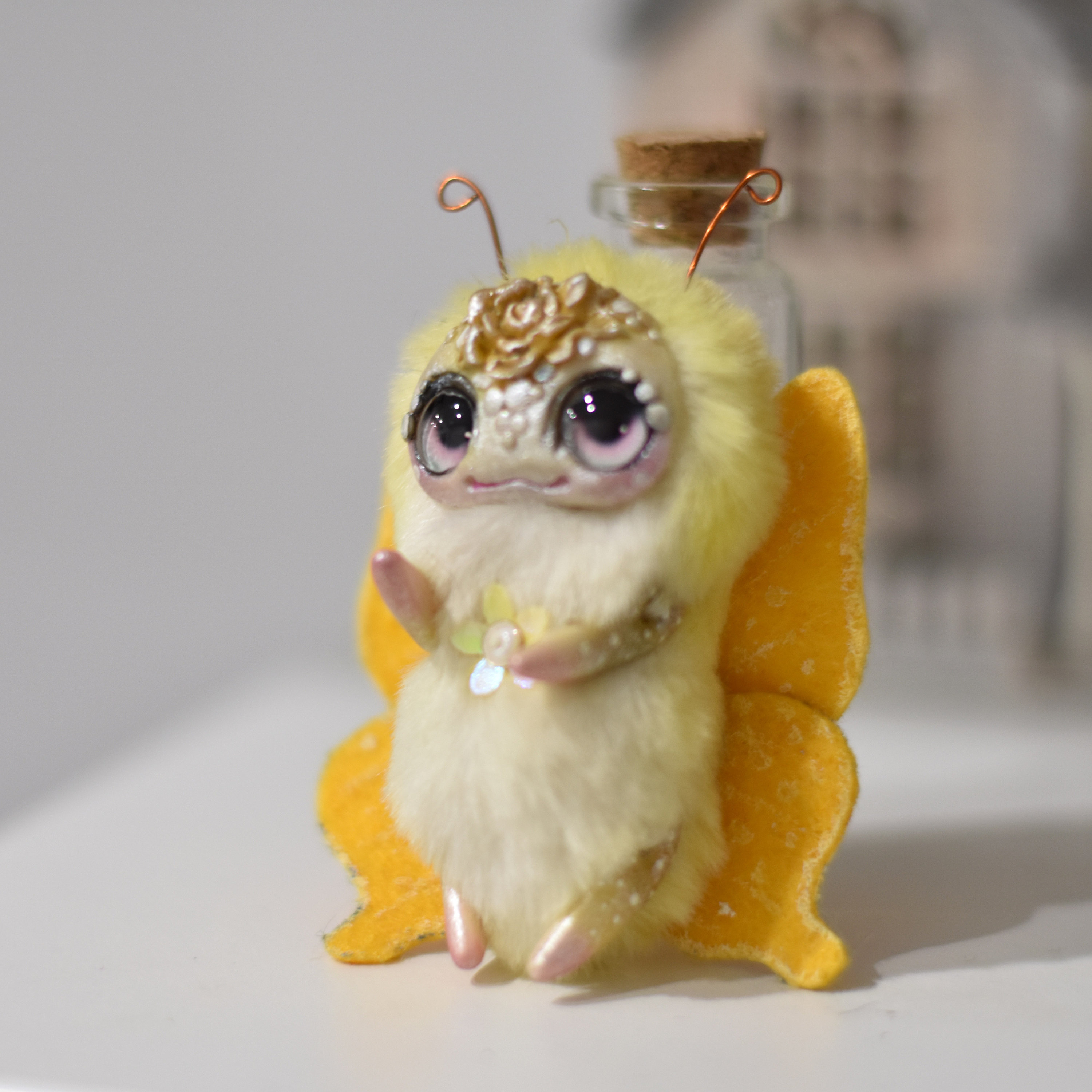 Moth Ooak Toy Miniature Fantasy Plush Bug Collectible - Etsy