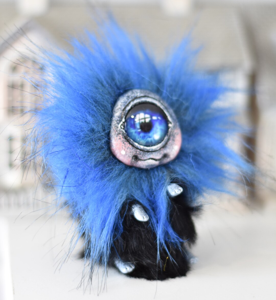Cyclop Monster Ooak Toys Gothic Plush Black Skull Toy Art Doll Cute ...