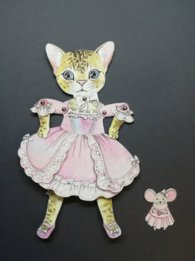 Cat Paper Doll Paper Toys Paper Crafts Paper Dolls - Etsy