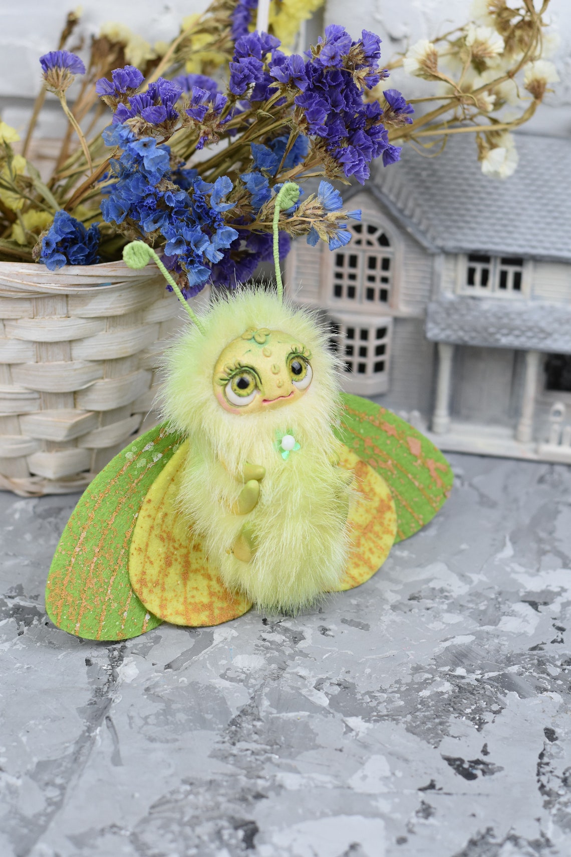 Moth ART fantasy toy moth plush collectible moth | Etsy