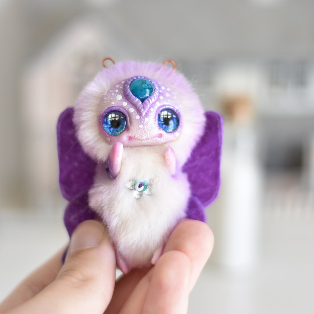 Moth Ooak Toy Miniature Fantasy Plush Bug Collectible Sculpture Art ...