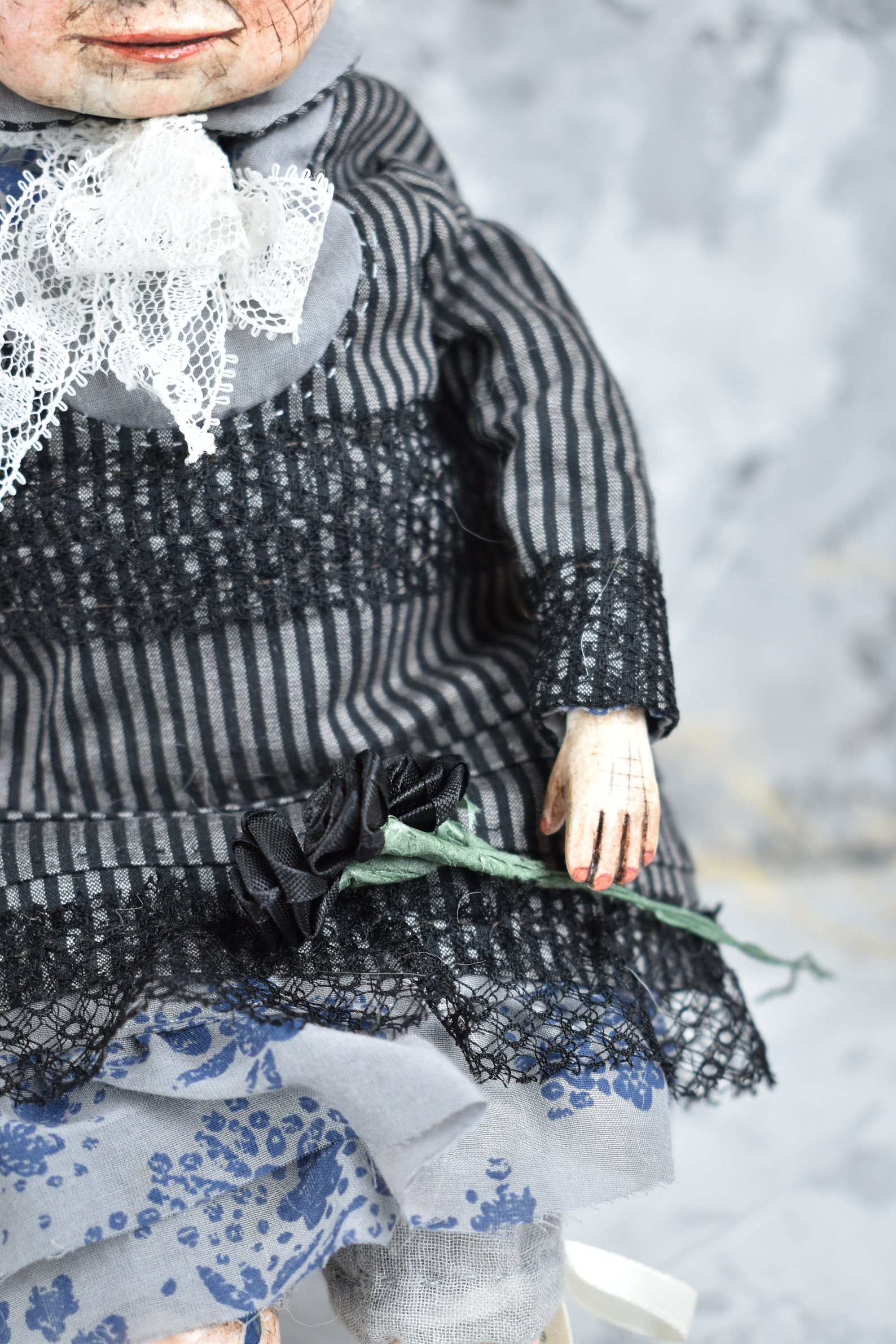 Old lady OOAK art doll hand made sculpture | Etsy