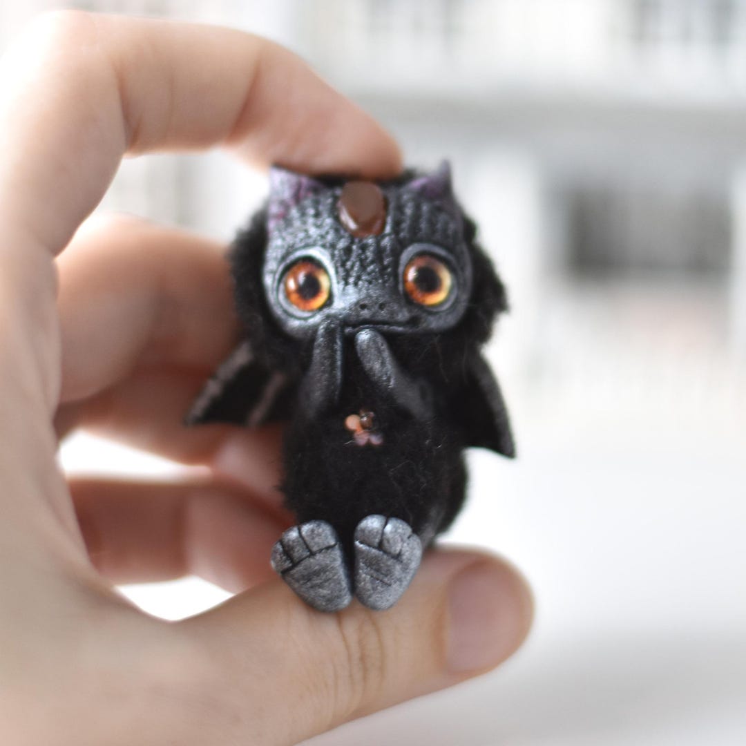 Tiny Dragon Ooak Toy Miniature Plush Fantasy Doll Creature Animal Art ...