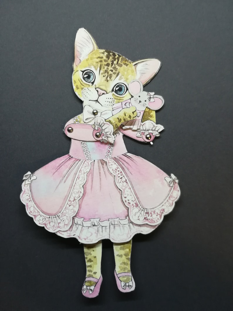 Cat Paper Doll Paper Toys Paper Crafts Paper Dolls - Etsy