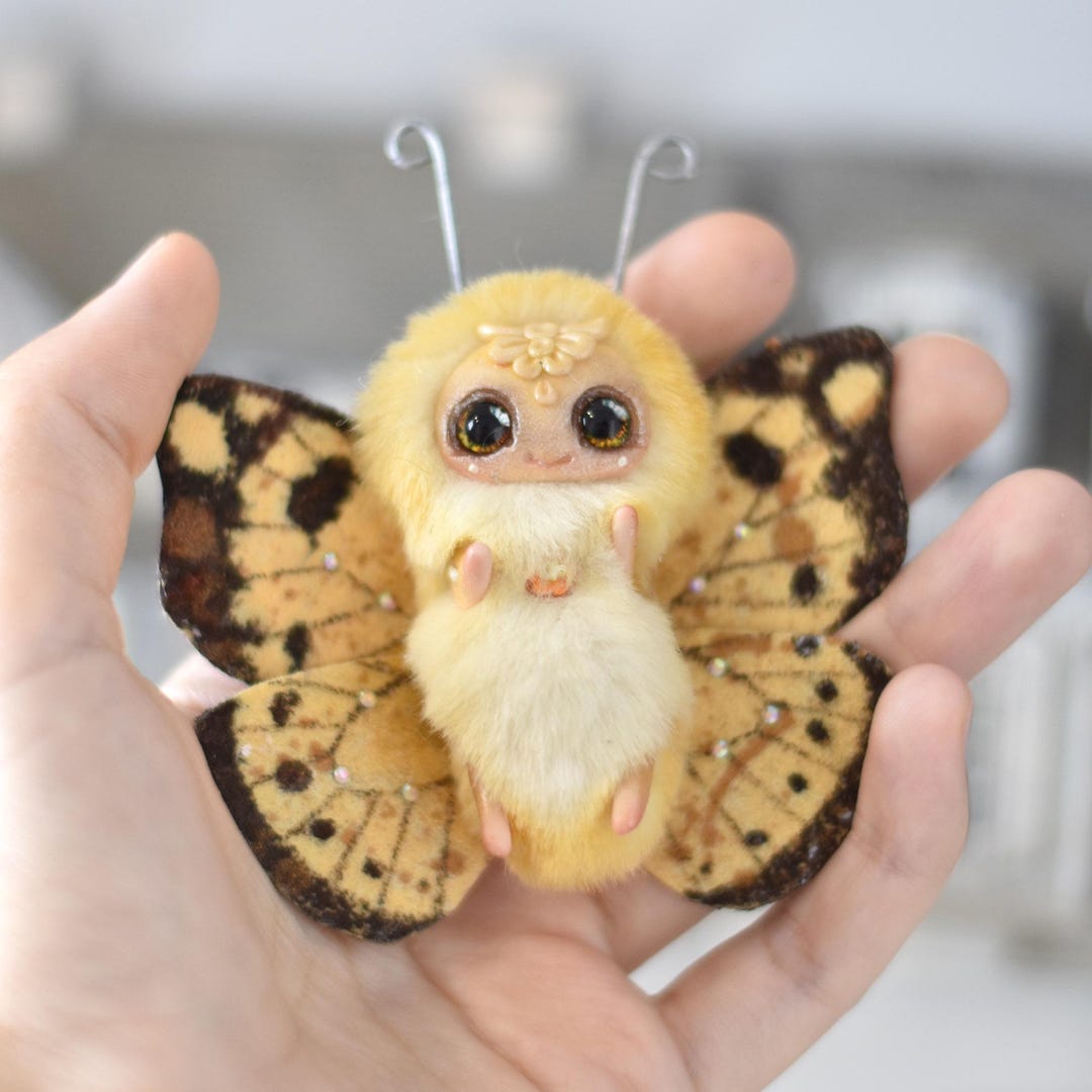 Butterfly Ooak Toy Miniature Moth Fantasy Plush Bug Collectible ...