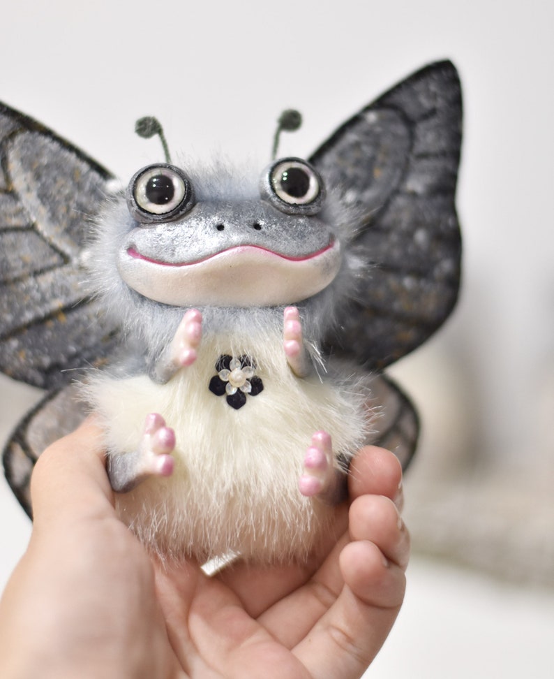 Frog Plush Ooak Moth Toy Fantasy Creature Butterfly Art Doll - Etsy