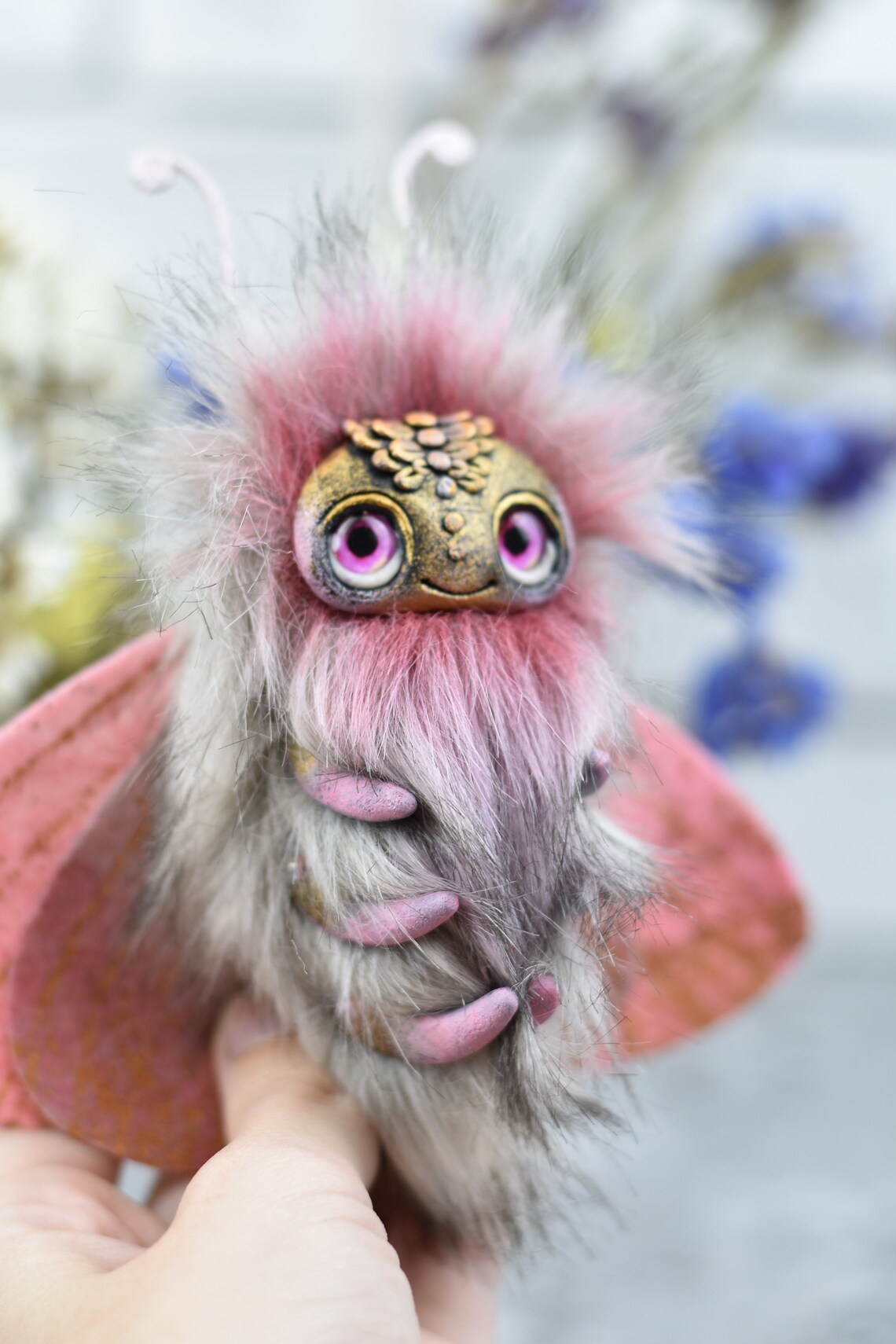 Moth ART fantasy toy moth plush collectible moth | Etsy