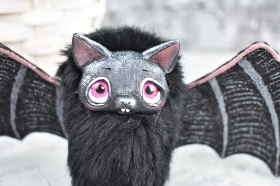 Bat Ooak Toys Plush Bat Sculpture Gothic Style Doll Art Doll | Etsy