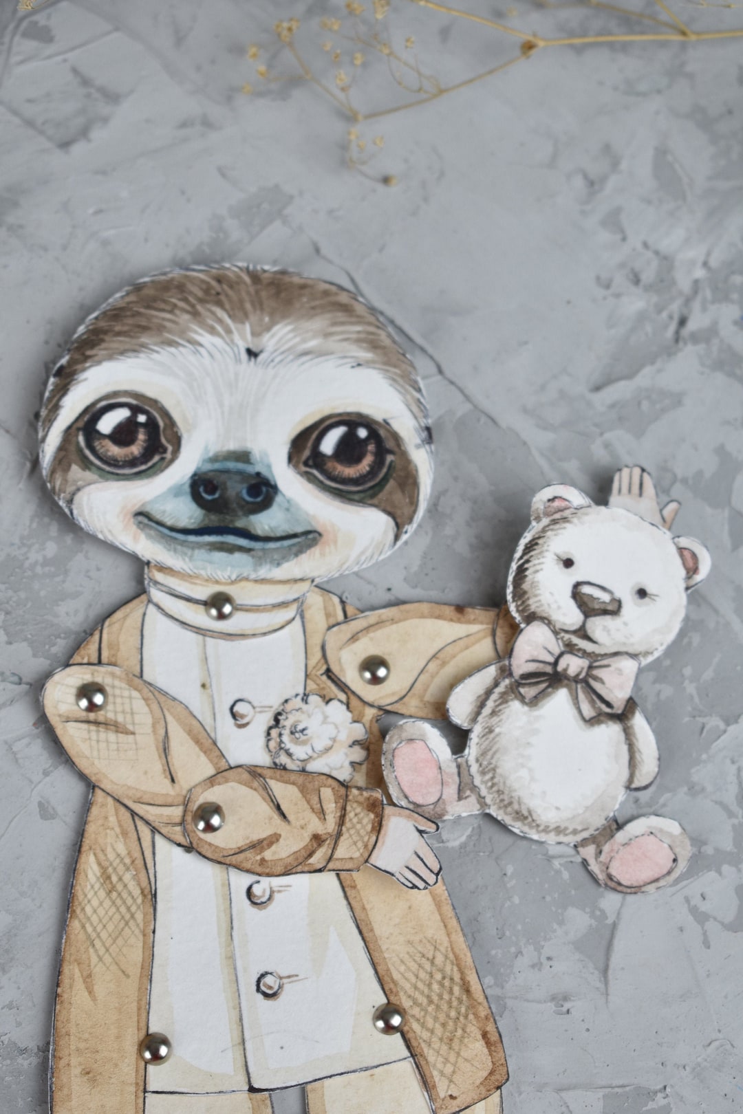 Sloth Gifts, Sloth Ornament, Paper Sloth, Paper Toys, Paper Crafts ...