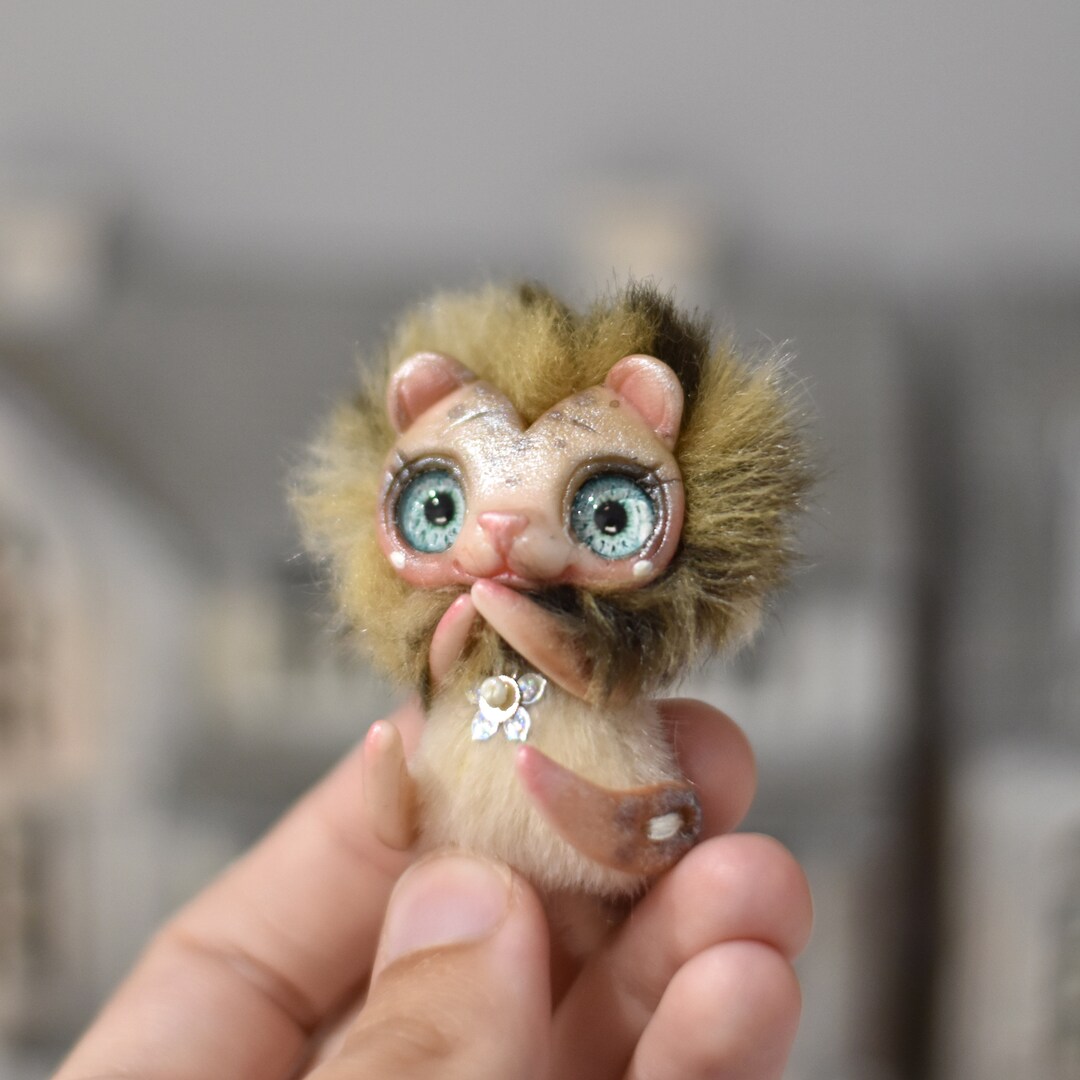 Lion Ooak Toy Miniature Plush Fantasy Doll Small Creature Animal Lion ...